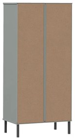 Petromila Knihovna se 2 zásuvkami šedá 60x35x128,5 cm masivní dřevo OSLO