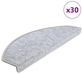 Schodové rohože 30 ks 65 x 24 x 4 cm světle šedé, půlkulaté, velké 3365752