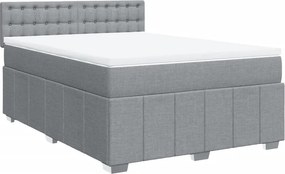 Box spring postel s matrací světle šedá 160 x 200 cm textil 3289433