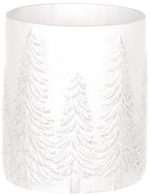 Váza betonová, motiv stromku, bílo-stříbrné GD623