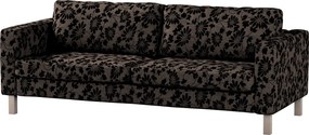 Potah na pohovku IKEA  Karlstad 3-místná, nerozkládací, krátký barva hnědá látka pletený vzor, vzorované