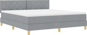 Postel s boxspringem s čelo Světle šedá 180 x 200 cm textil 3339014
