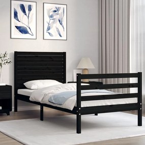 vidaXL Rám postele s čelem 100 x 200 cm masivní dřevo [3195019] Barva: Přírodní