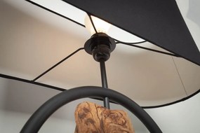 Designová stolní lampa Factor 55 cm černá - akácie