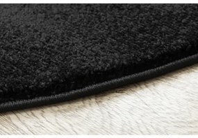 koberec kulatý SOFTY Jednotný, Jednobarevný, černý velikost kruh 150 cm | krásné koberce cz