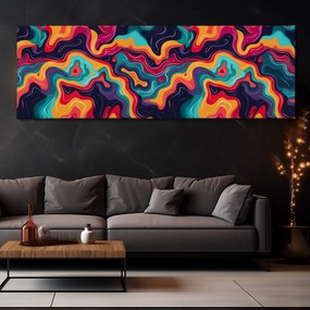 Obraz na plátně - Vagues sauvages FeelHappy.cz Velikost obrazu: 120 x 40 cm