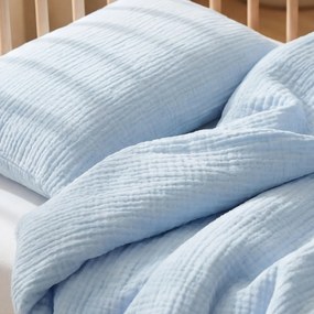 Celoroční mušelínové povlečení do postýlky Ice blue - GOTS Velikost: 95 x 130 + 45 x 65