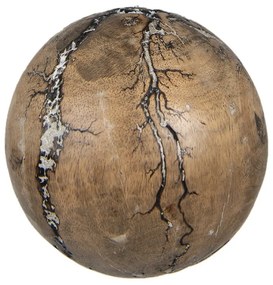 Vánoční dekorace dřevěná koule s popraskáním – 12x12 cm