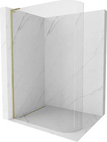 Mexen Kioto L, sprchová zástěna Walk-In 90 x 200 cm, 8mm čiré sklo, zlatý matný profil, 800-090-103-55-06