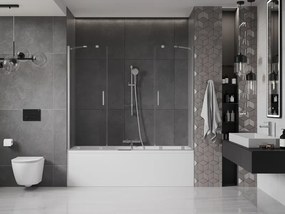 Mexen Velar Duo, 2-křídlová posuvná vanová zástěna 200 x 150 cm, 8mm čiré sklo, chromový profil, 896-200-000-02-01