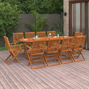 11dílný zahradní jídelní set 220x90x75cm masivní akáciové dřevo 3086975
