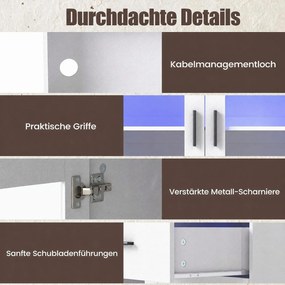 Costway Kuchyňská skříňka bufetová s otevřenými – 120 × 40 × 115,5 cm