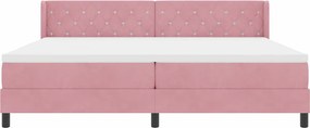 Postel s boxspringem s čelo Růžová 200 x 200 cm samet 3341437