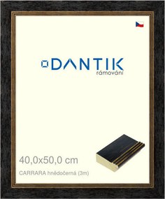 DANTIK rámeček 40x50 | CARRARA hnědočerná (Plexi Čiré)