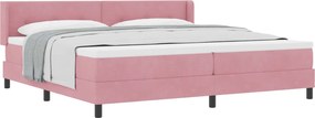 Postel s boxspringem s čelo Růžová 200 x 200 cm samet 3341491
