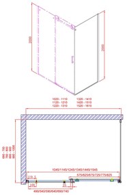 GELCO - DRAGON boční stěna 1000mm, čiré sklo, GD7210
