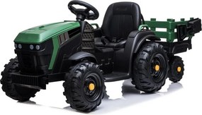 LEAN CARS Akumulátorový traktor s přívěsem BDM0925, zelený, vojenský