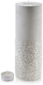 Velký moderní svícen Diament 36 cm bílý