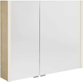 Sapho Alix - Zrcadlová skříňka s LED osvětlením 86x70x18 cm, 2x dvířka, jilm bardini AX186-0013
