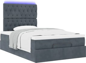 Osmanský rám postele s matracemi tmavě šedá 120x190 cm samet 3314379