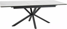 Rozkládací jídelní stůl Logan 160/200 cm keramika bílý mramor/černý