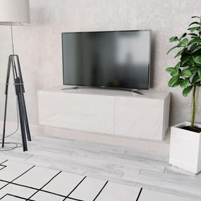 TV stolek Earle - 120 x 40 x 34 cm | bílý vysoký lesk