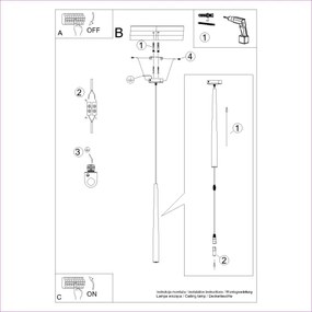 Sollux SL.1462 - Lustr na lanku BLISS 1xG9/8W/230V černá