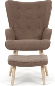 Relaxační křeslo AK-319 BR2, látka bouclé, hnědá (67 x 76) cm zelená