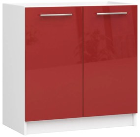 Kuchyňská skříňka pod dřez Olivie S 80 cm bílo-červená