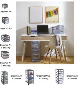SUNDIS Úložný box se 3 zásuvkami, antracit, OFFICEMIX A4