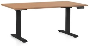 Výškově nastavitelný stůl OfficeTech D, 120 x 80 cm - černá podnož Barva: Třešeň
