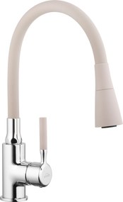 Invena Pogo, vysoká dřezová baterie 2-funkční, béžová-chrom, INV-BZ-80-L03-L