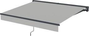 Elektrická markýza s LED osvětlením BestBerg BBSU-EL250LG / 250 x 200 cm / světle šedá