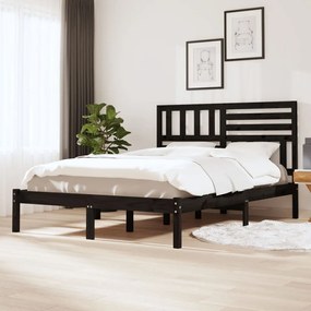 Rám postele černý masivní borovice 140 x 190 cm,  3101007