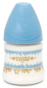 Suavinex Kojenecká silikonová láhev Premium Couture 150 ml Světle modrá