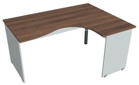 Stůl ergo levý 160*120 cm - Hobis Gate GE 2005 L Dekor stolové desky: ořech, Dekor lamino podnože: šedá, Barva nohy: černá
