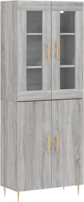 Skříň highboard šedá sonoma 69,5 x 34 x 180 cm kompozitní dřevo 3198207