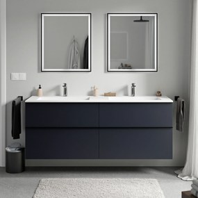 Koupelnová skříňka LAVOA 160 cm s umyvadlem z minerálního odlitku BRUXELLES - možnost volby barvy