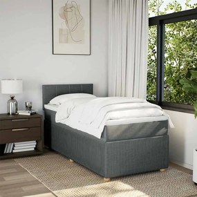 Box spring postel s matrací tmavě šedá 90x200 cm textil 3287340
