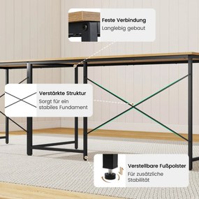 Costway Počítačový stůl ve tvaru L konvertibilní s odnímatelným stojanem