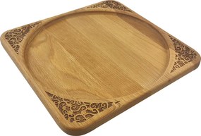 AMADEA Podnos čtvercový gravír ornament, délka 30 cm, český výrobek
