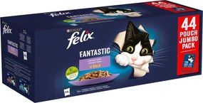 Felix Fantastic Kapsičky pro kočky hovězí, kuře, losos, tuňák v želé 44 x 85 g