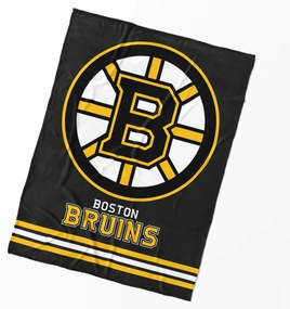 Carbotex deka z mikrovlákna (coral fleece) dětská hokejová NHL BOSTON BRUINS ESSENTIAL, žluto-černá, 150x200cm