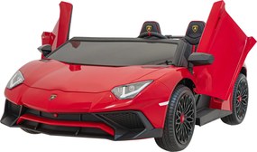 Ramiz Elektrické autíčko Lamborghini Aventador SV pro 2 děti červené + dálkové ovládání 2,4 GHz + EVA pěna + LED audio