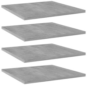 Přídavné police 4 ks betonově šedé 40 x 40 x 1,5 cm dřevotříska - Default Title