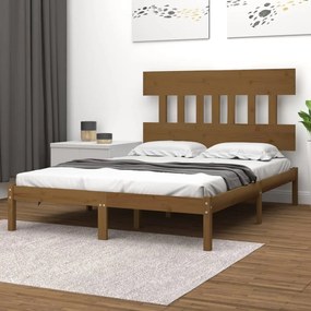 Rám postele medově hnědý masivní dřevo 140 x 190 cm,  3104721 HangarStore.cz