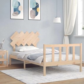 vidaXL Rám postele s čelem 100 x 200 cm masivní dřevo [3193459] Barva: Přírodní