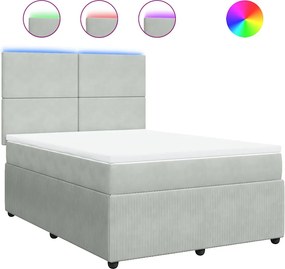 Box spring postel s matrací světle šedá 140x190 cm samet 3294628