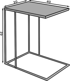 ADRK Furniture Pomocný stolek DRU