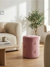 Sinsay - Čalouněný puf s ozdobnými knoflíky - pastelová růžová